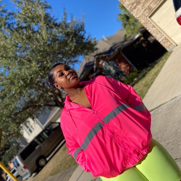 Other | Neon Pink Windbreaker | Poshmark